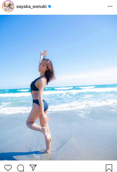大貫彩香、久々の黒ビキニショットに釘付け!「躍動感!」「気持ち良さそう」(wwsチャンネル)