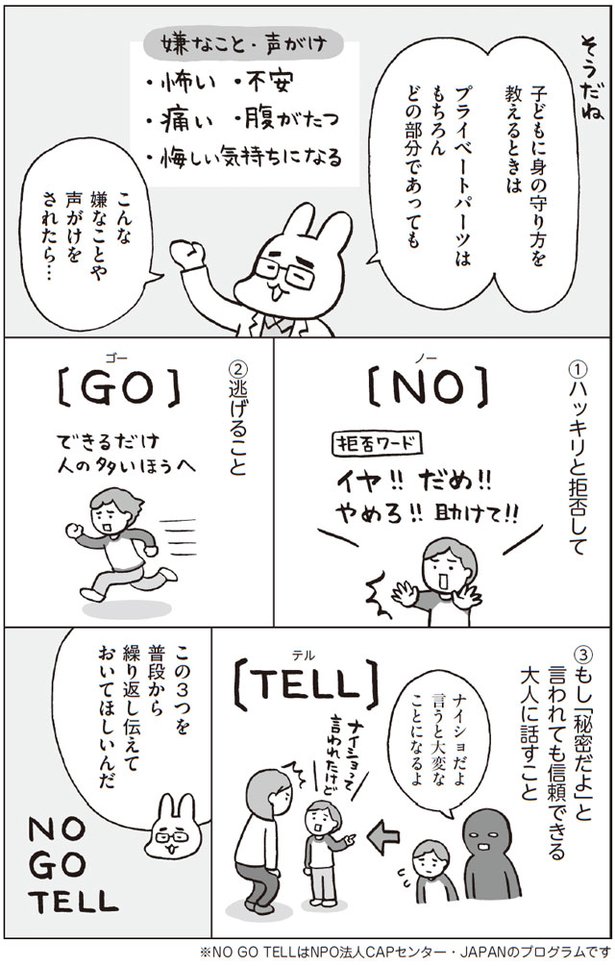 危険から身を守るために、子どもに伝えたい「NO・GO・TELL」とは？／おうち性教育はじめます（ダ・ヴィンチWeb）